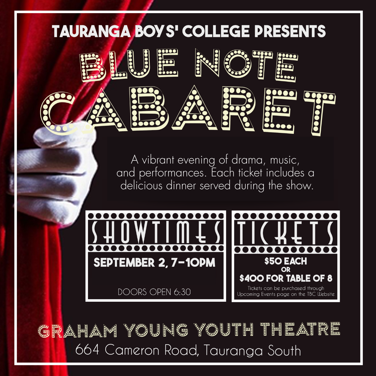 eTicket Event | Blue Note: A TBC Cabaret (Tuesday 2 September)